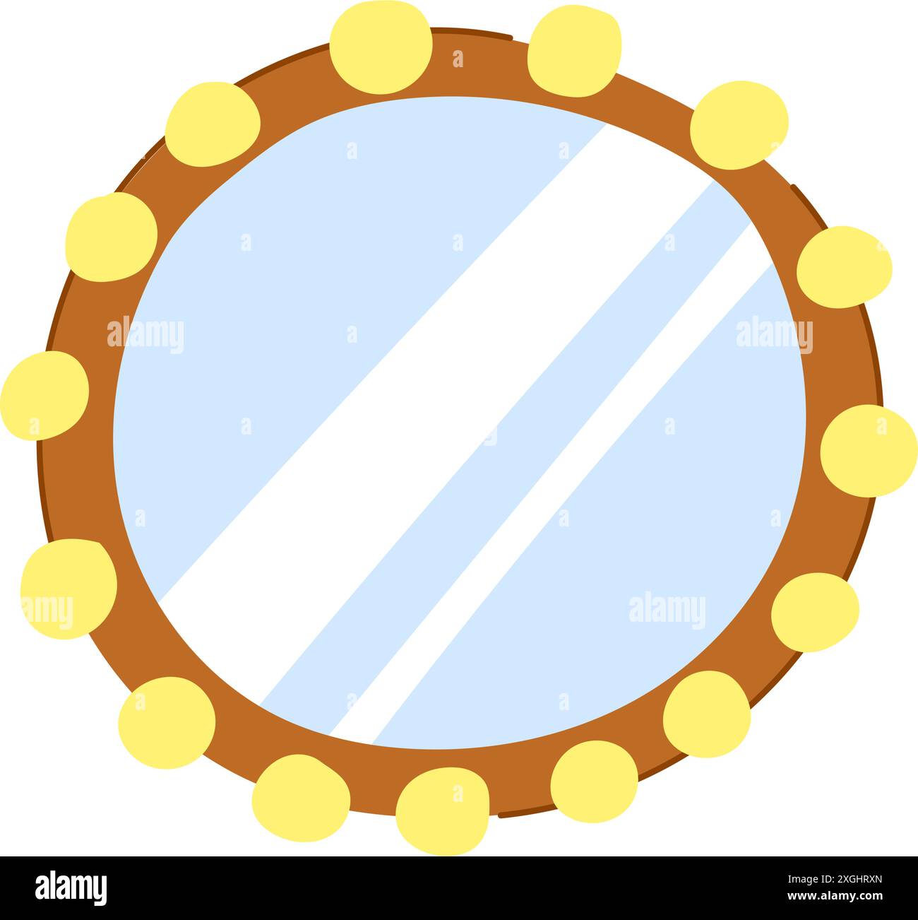 vanity makeup mirror frame cartoon vector illustration Stock Vector ...