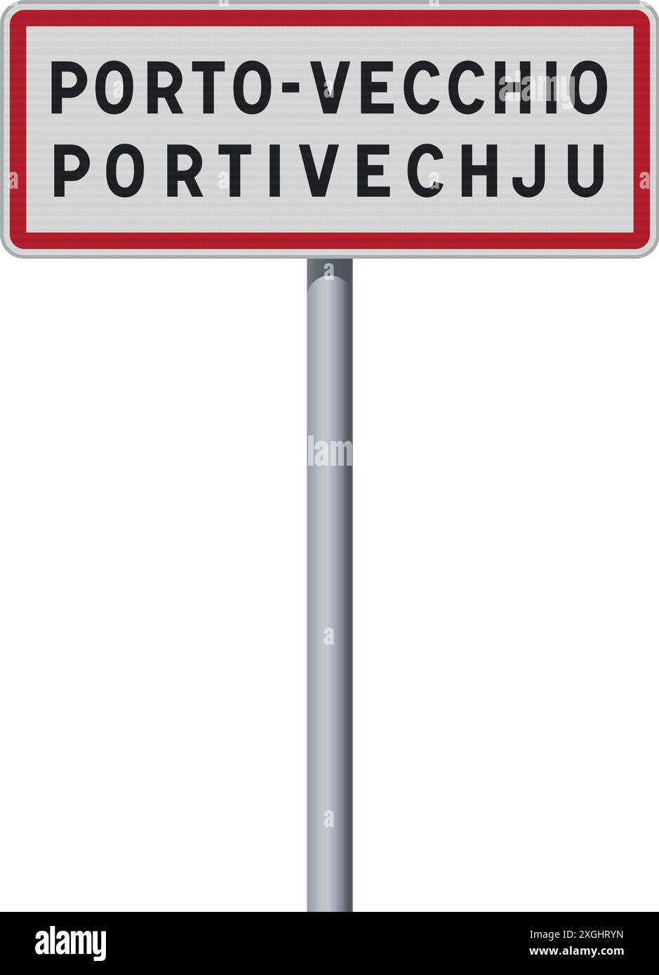 Vector illustration of the City of Porto-Vecchio (France) and the ...