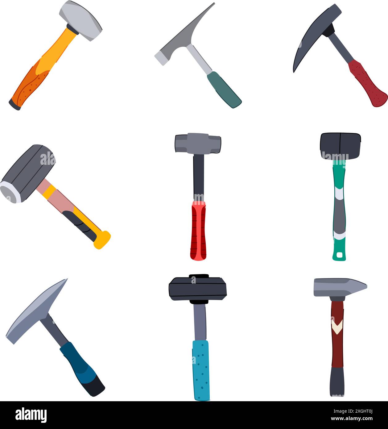 mason s hammer set cartoon vector illustration Stock Vector Image & Art ...