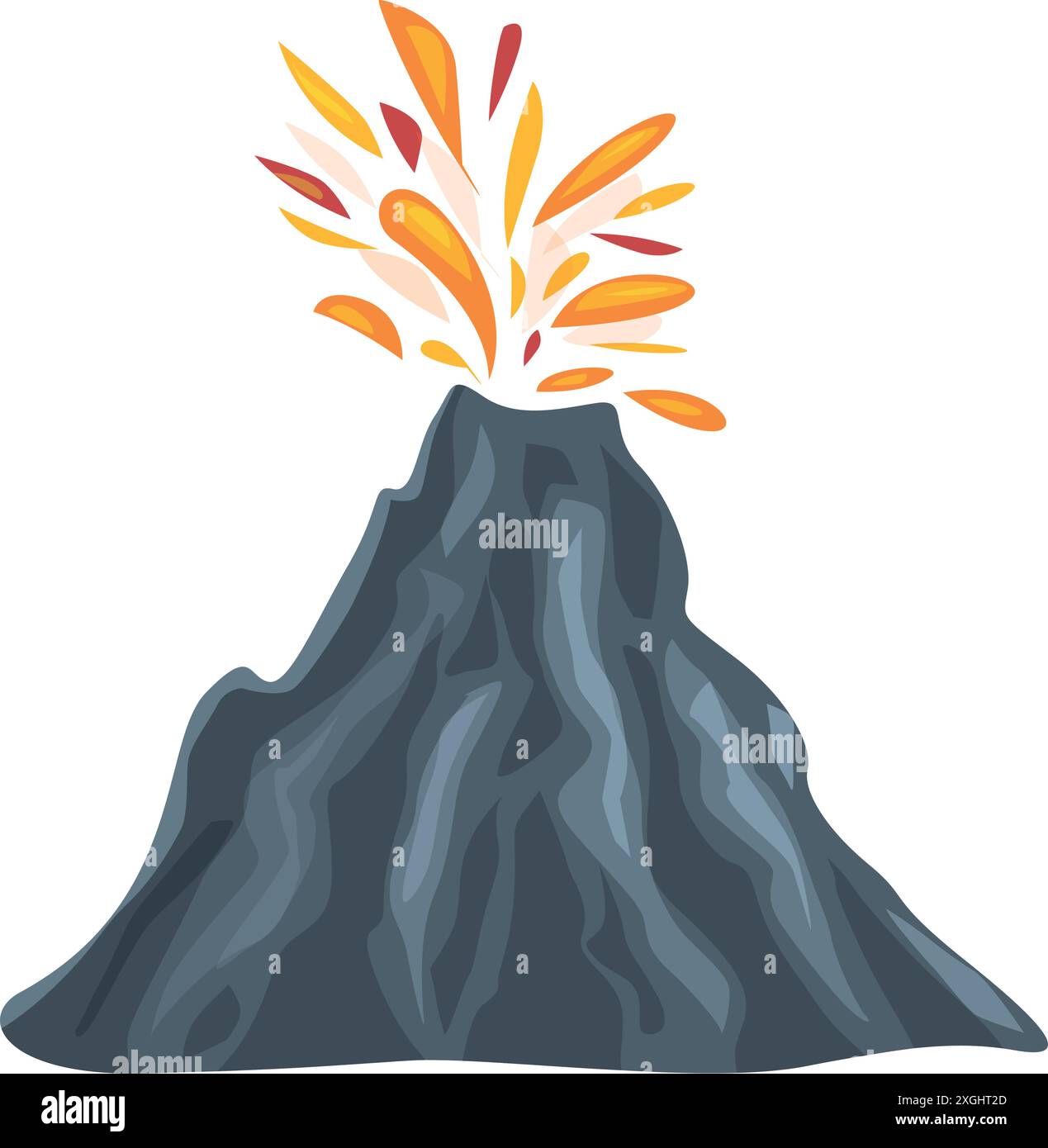 Cartoon style illustration of a volcano erupting hi-res stock ...