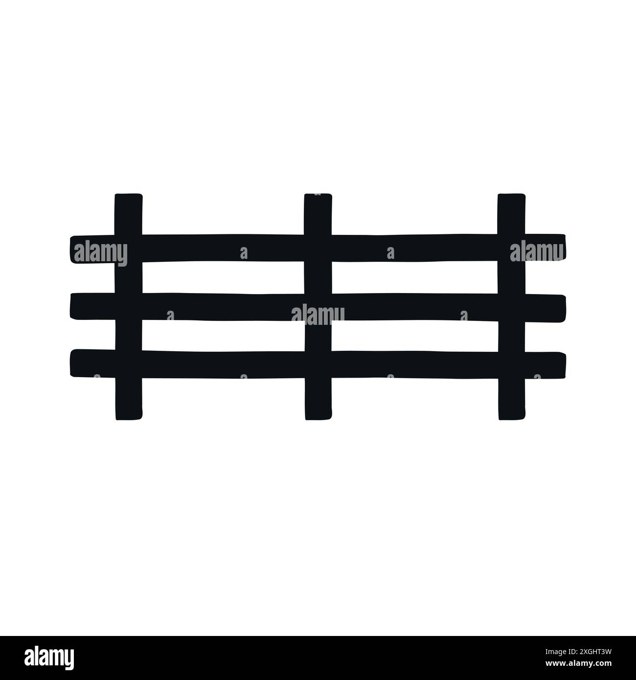 Vector hand drawn doodle sketch fence silhouette isolated on white background Stock Vector Image ...