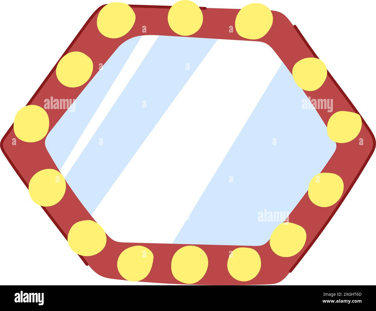 dressing makeup mirror frame cartoon vector illustration Stock Vector ...