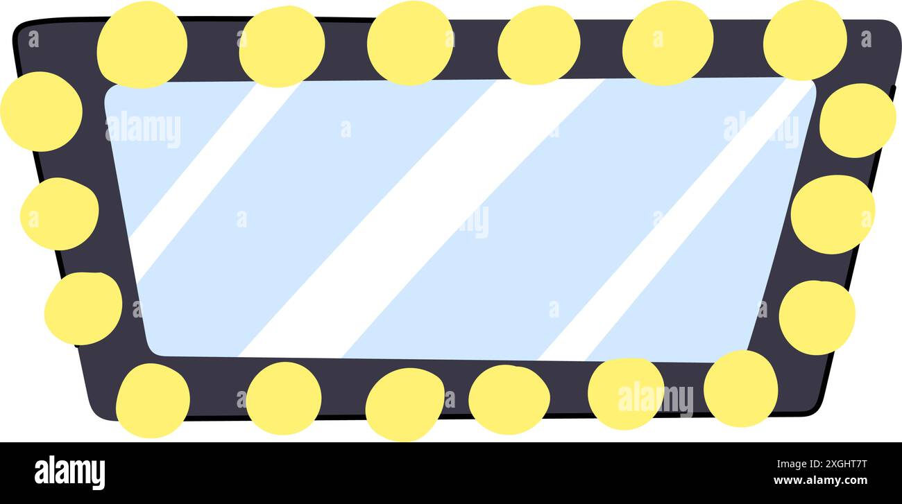 up makeup mirror frame cartoon vector illustration Stock Vector Image ...