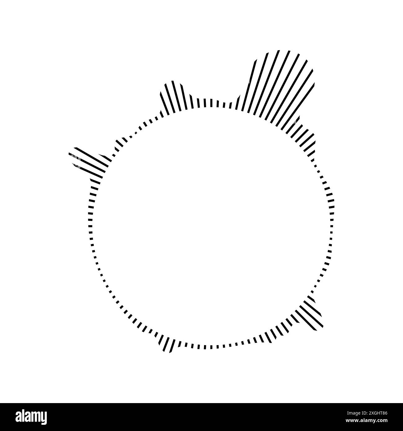 Music equalizer and sound wave. Circular sound waves, depicting audio ...