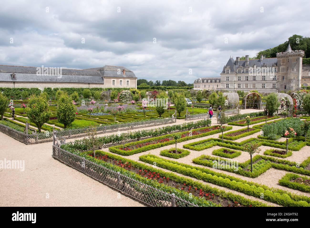 Château Villandry decorative vegetable gardens Stock Photo - Alamy