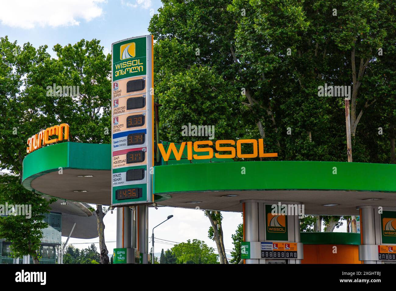 Tbilisi, Georgia - 23 JUNE, 2024: Gast station of Wissol Petroleum, a ...