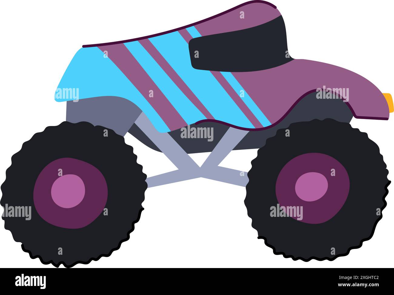 wheel monster truck cartoon vector illustration Stock Vector Image ...