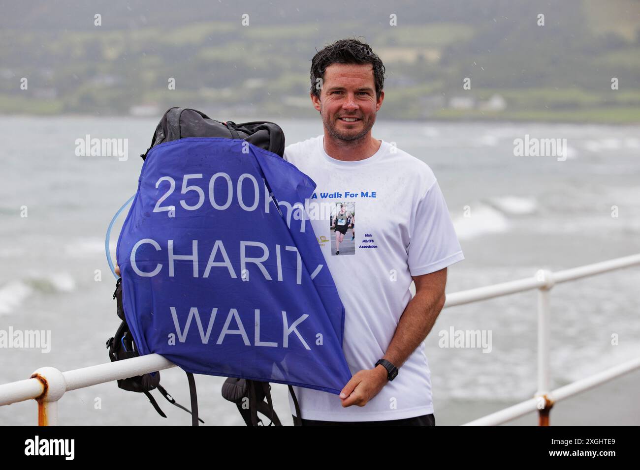 Lee Colligan in Carnlough, Northern Ireland, he is making a 2500km ...