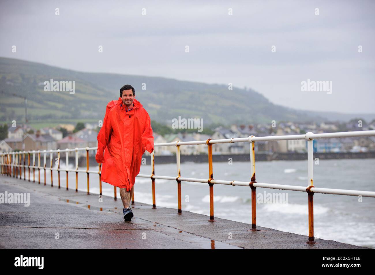 Lee Colligan in Carnlough, Northern Ireland, he is making a 2500km ...
