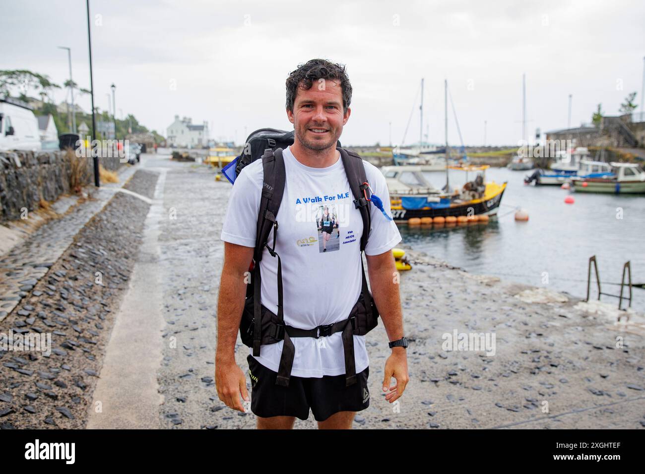Lee Colligan in Carnlough, Northern Ireland, he is making a 2500km ...