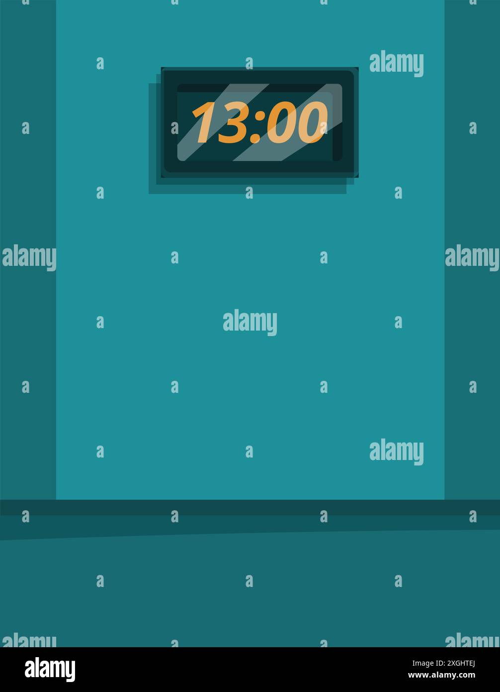 Digital clock showing 13,00, indicating the start of the afternoon, on ...