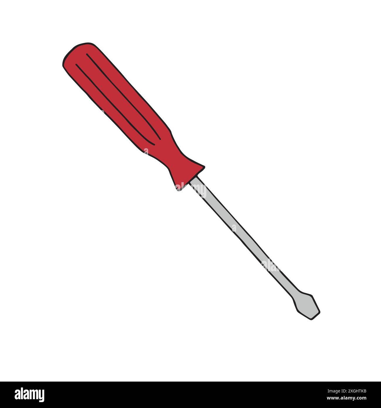 Vector hand drawn doodle sketch colored screwdriver isolated on white ...