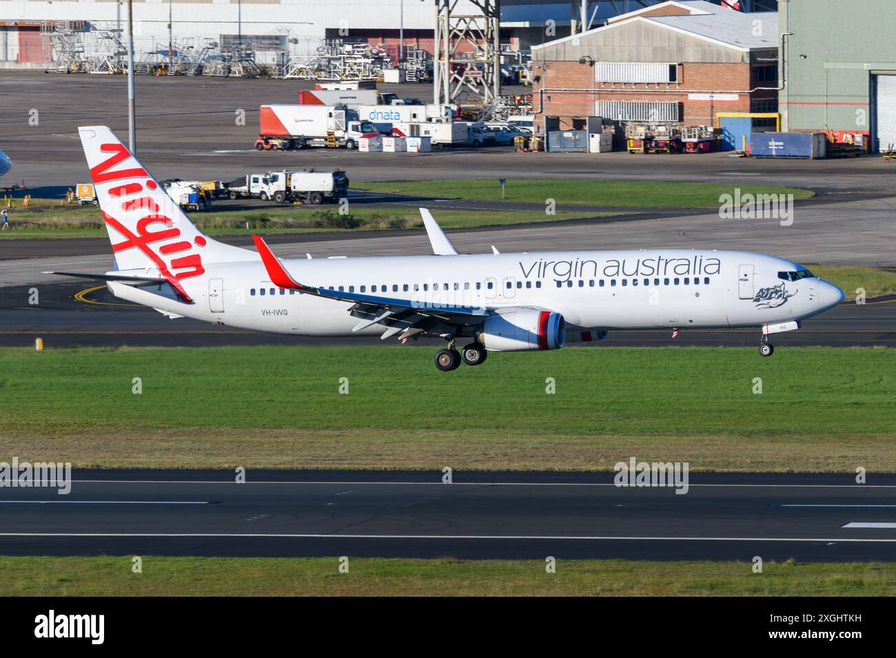 Virgin Australia Boeing 737 aircraft landing. Airplane B737 of Virgin ...