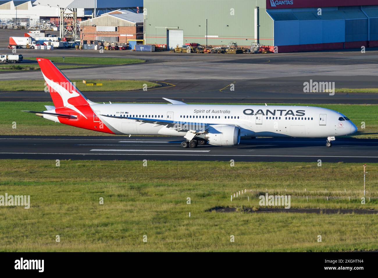 Qantas Airways Boeing 787 aircraft. Qantas Dreamliner airplane 787-9 ...
