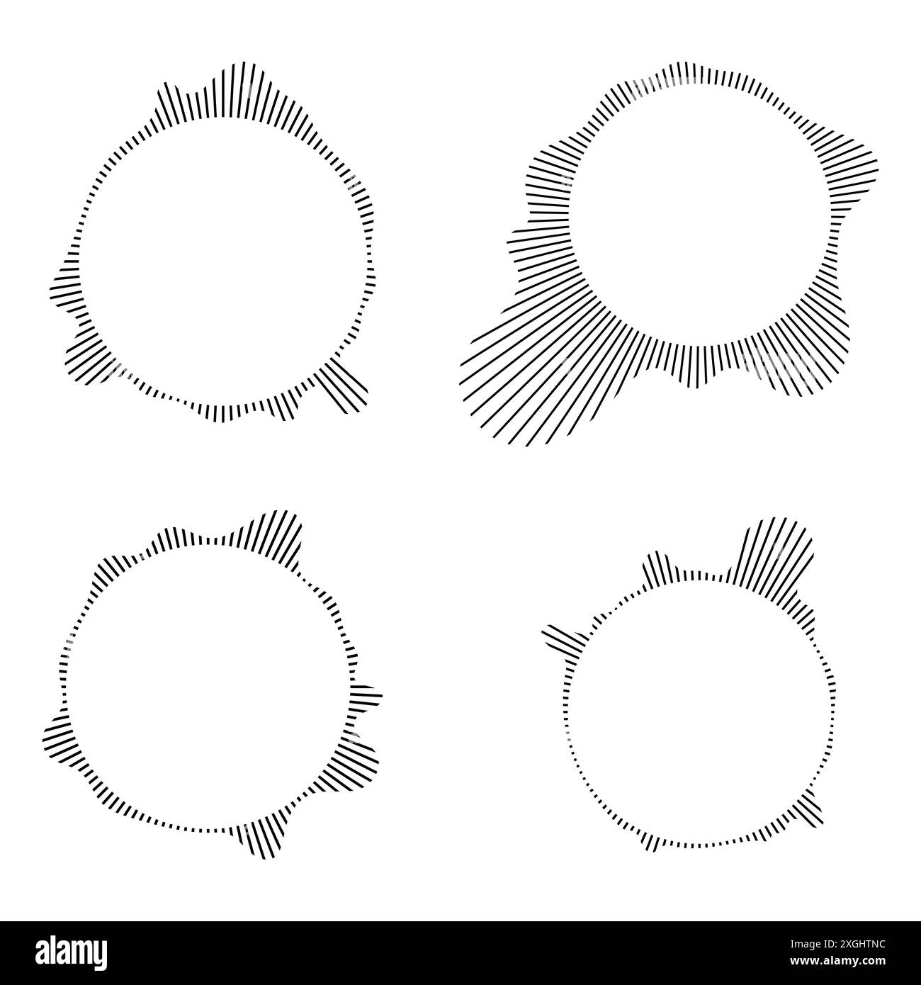 Music equalizer and sound wave. Circular sound waves, depicting audio ...
