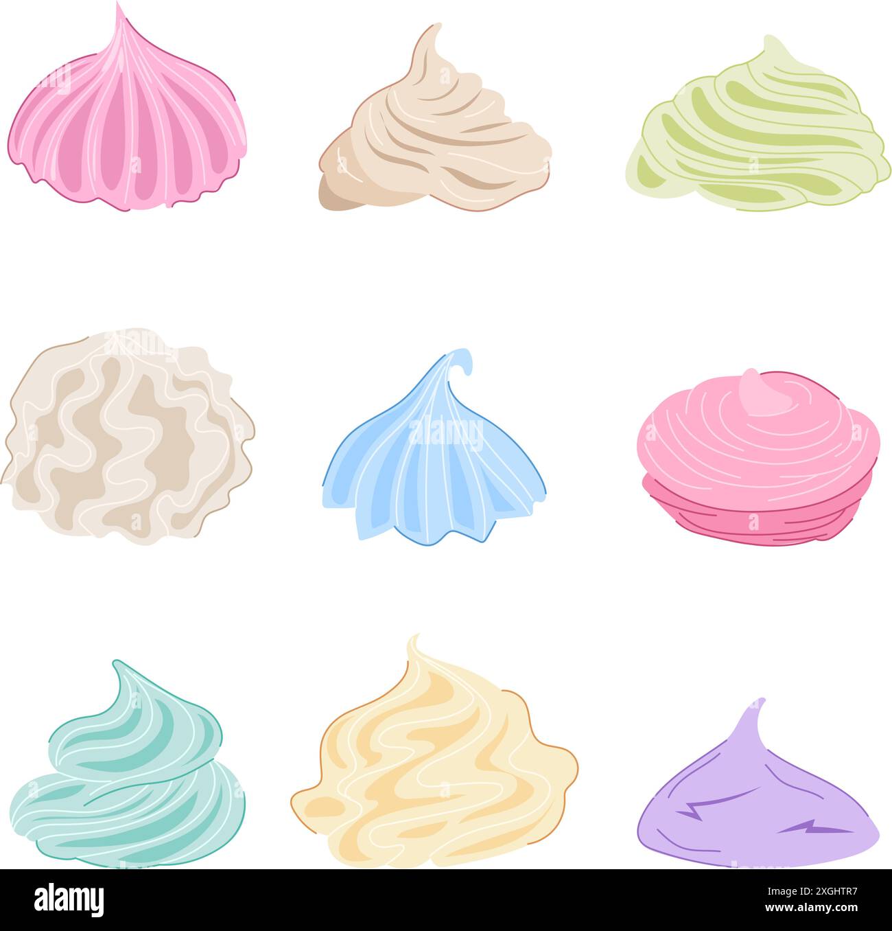 meringue set cartoon vector illustration Stock Vector Image & Art - Alamy