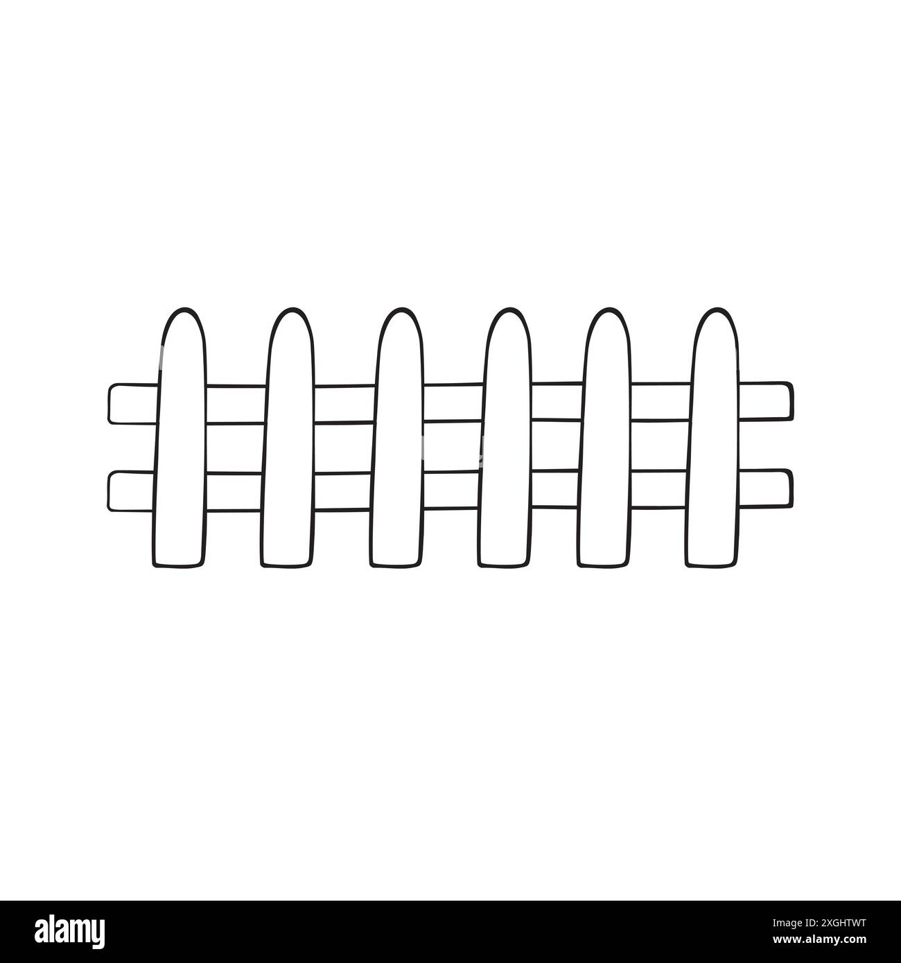 Vector hand drawn doodle sketch outline fence isolated on white background Stock Vector Image ...
