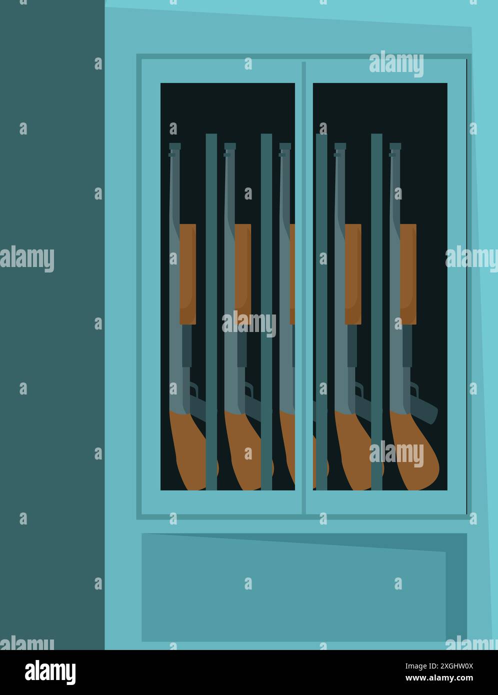 Secure and organized gun cabinet is storing rifles, promoting ...