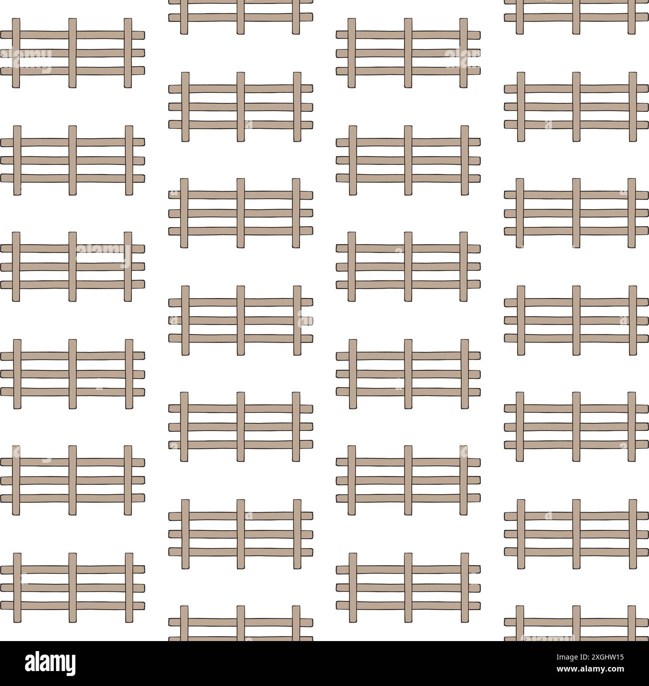 Vector seamless pattern of hand drawn doodle sketch colored fence ...