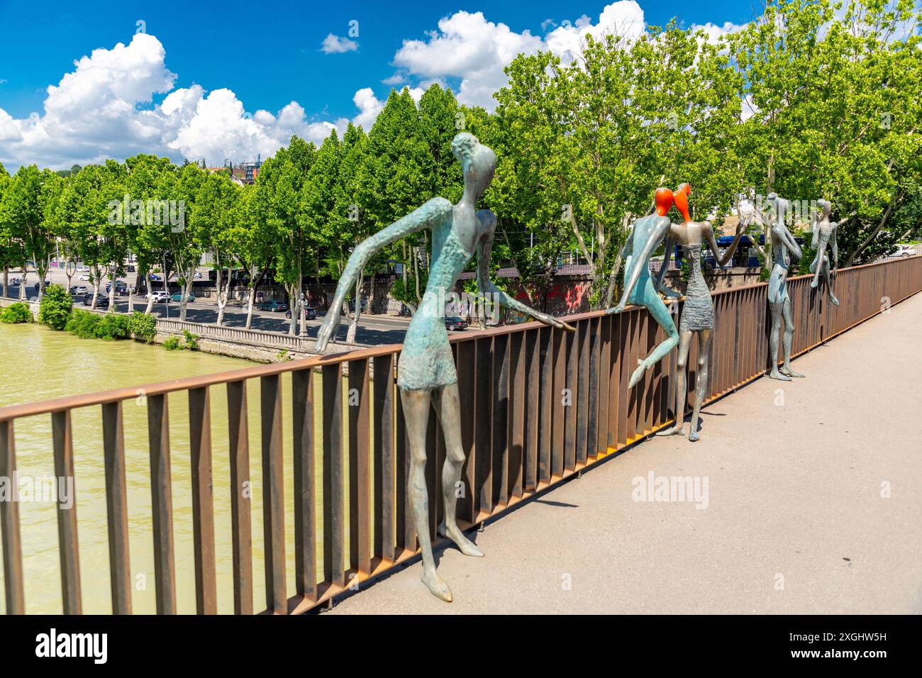 Tbilisi, Georgia - 17 JUNE, 2024: Modern and stylized human sculptures ...
