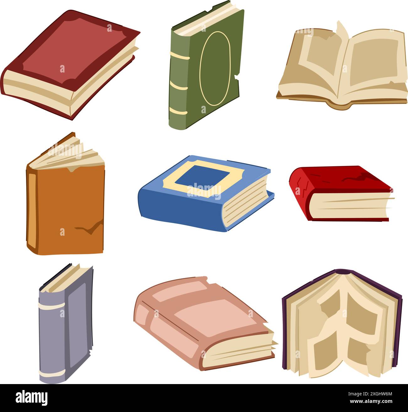 old book set cartoon vector illustration Stock Vector Image & Art - Alamy