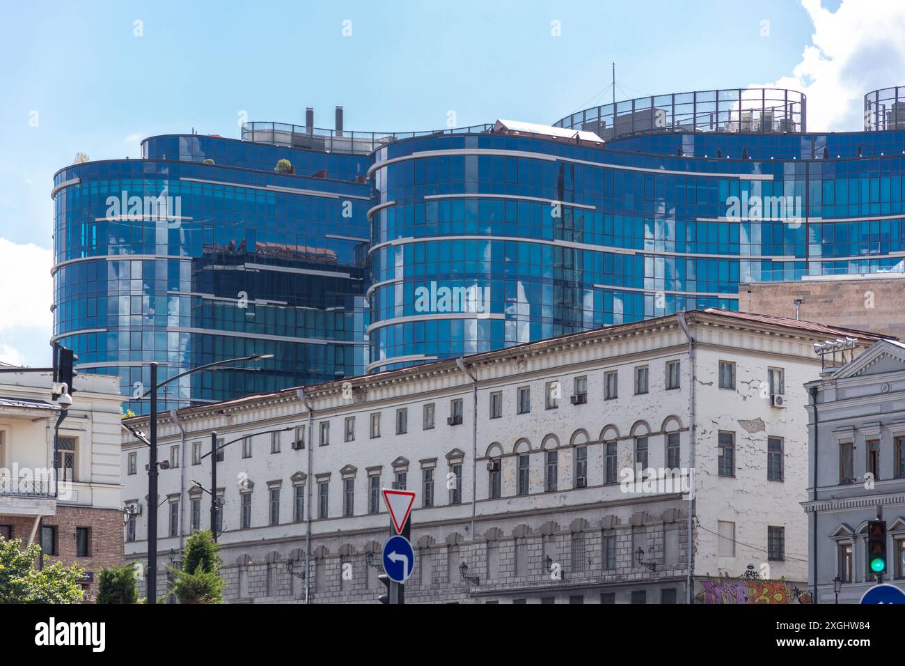 Tbilisi, Georgia - 23 JUNE, 2024: Monumental buildings on the Nikoloz ...