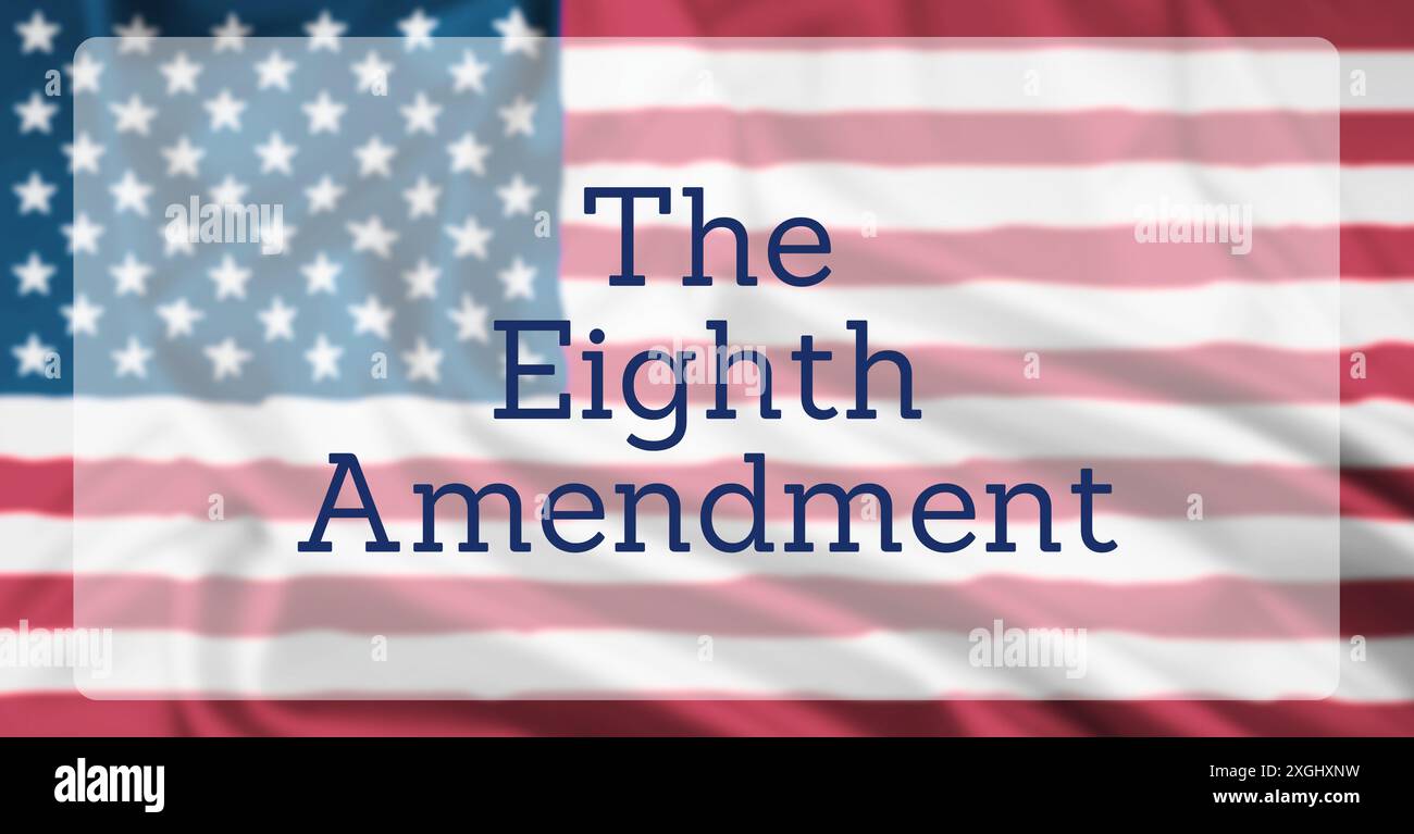 The United States Flag, overlaid with text reading The Eighth Amendment ...