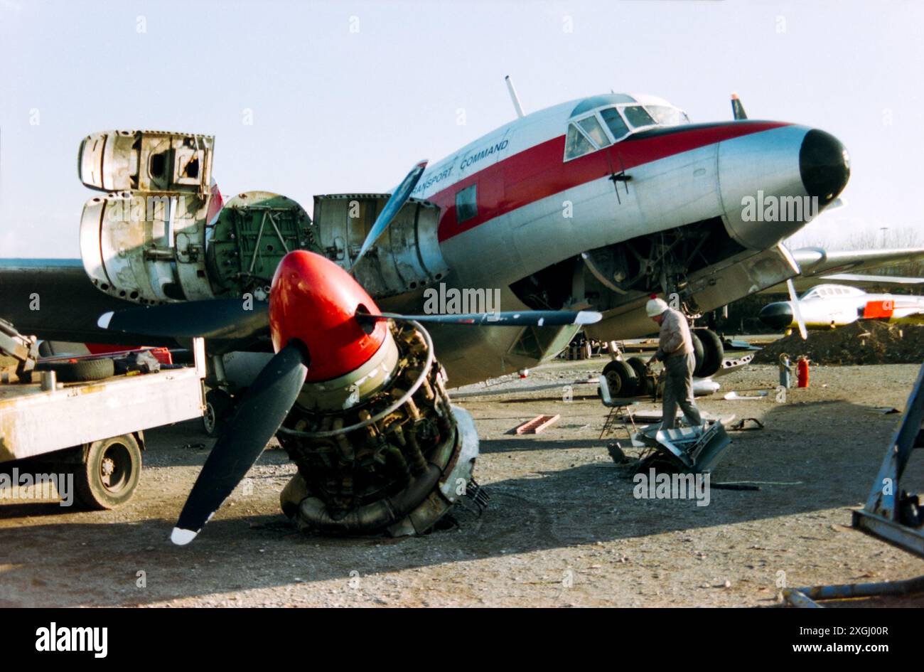 Vickers 668 Varsity T.1 WJ944 transport aircraft being scrapped at the ...