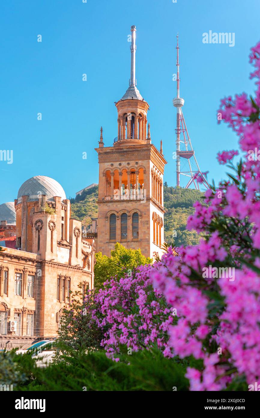 Tbilisi, Georgia - 23 JUNE, 2024: Buildings around the Rustaveli metro ...