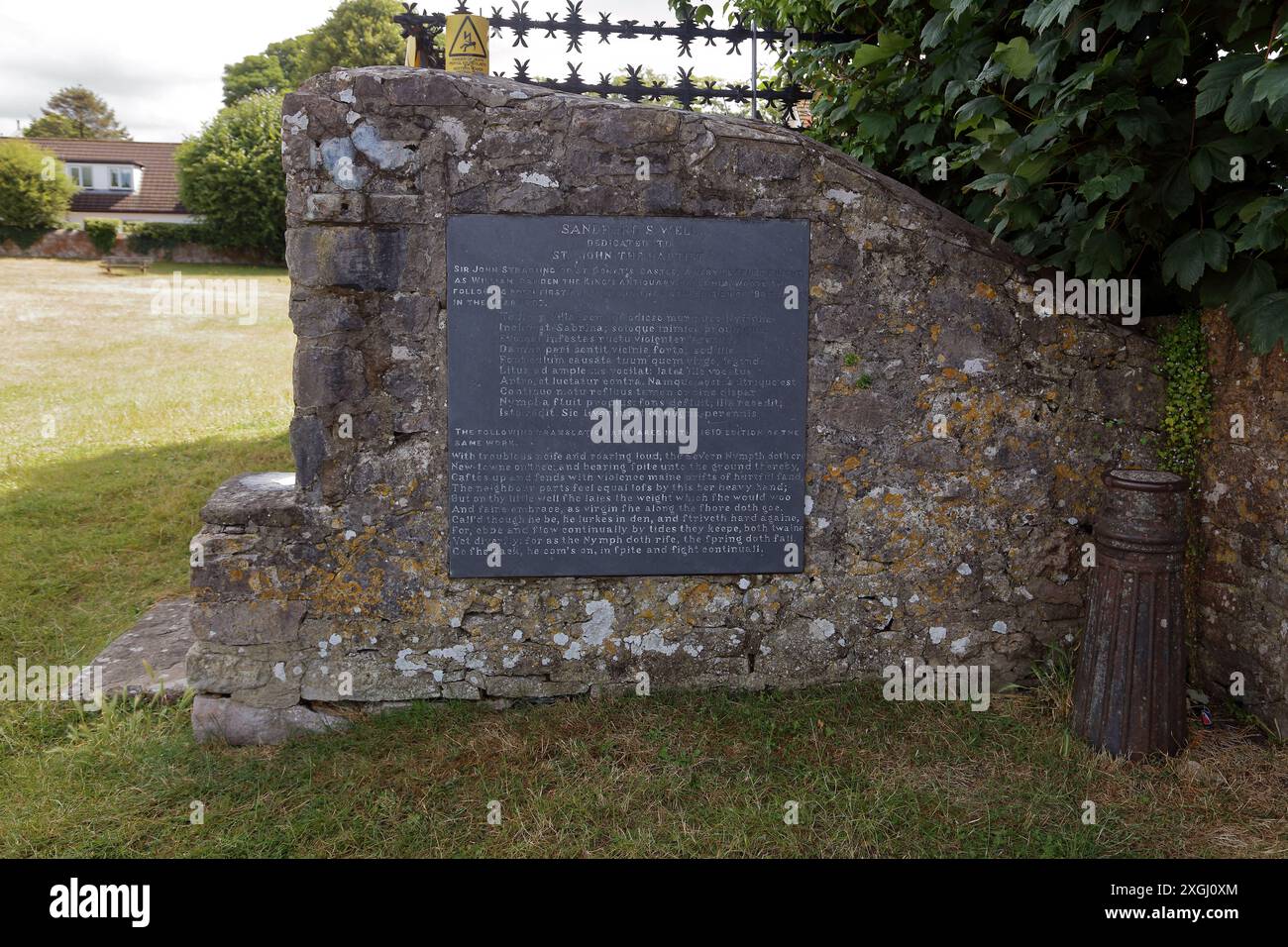 The dedication plaque for the well with the names of all concerned ...