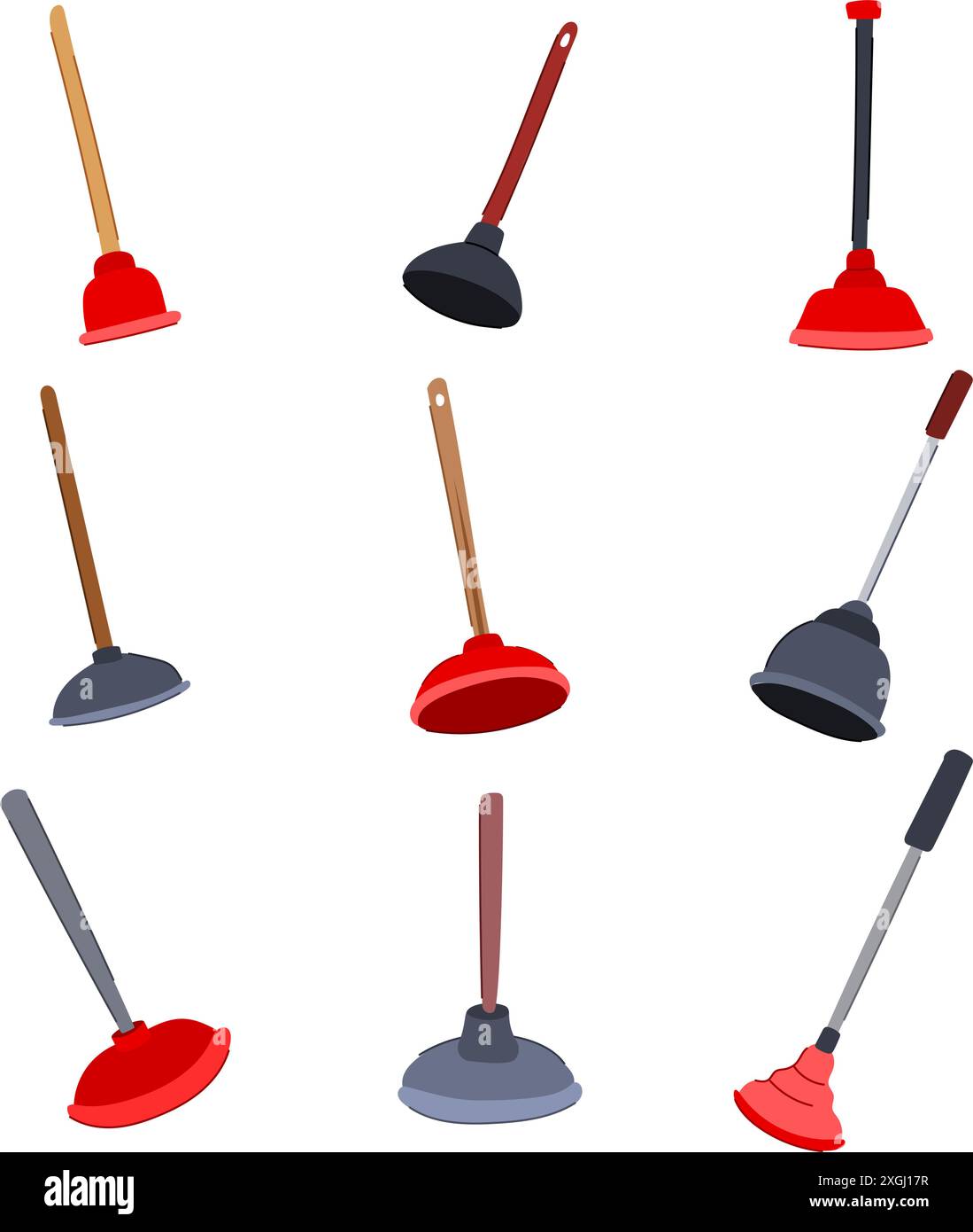 plunger set cartoon vector illustration Stock Vector Image & Art - Alamy
