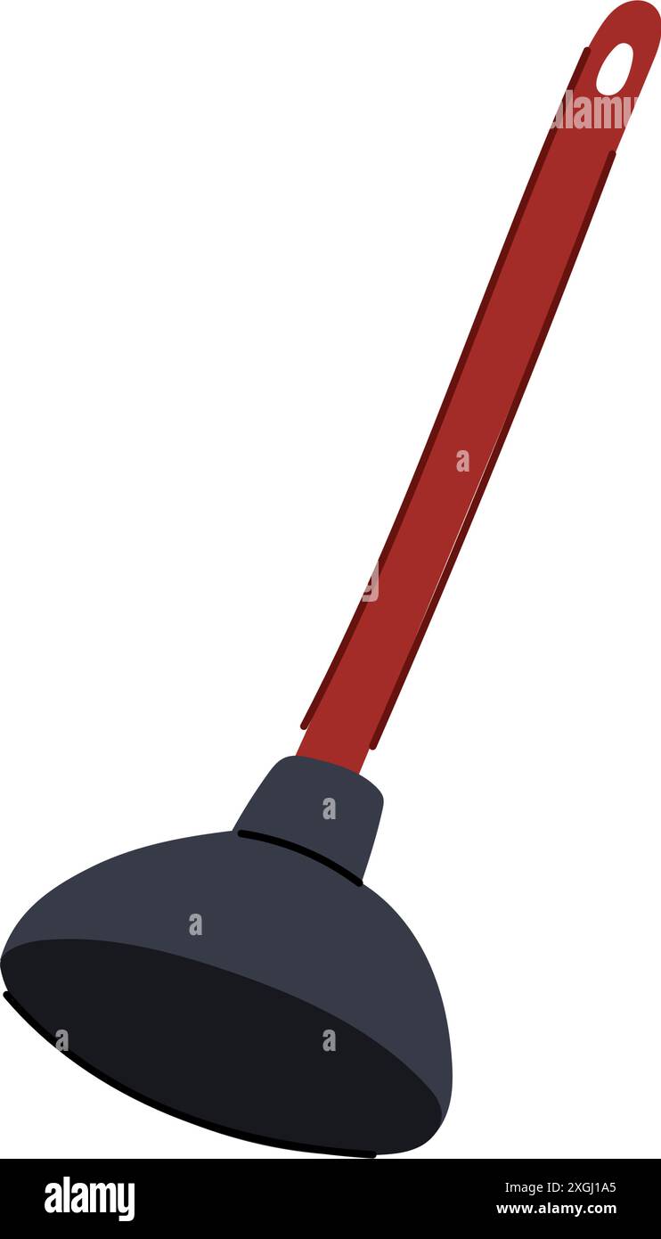 plumber plunger cartoon vector illustration Stock Vector Image & Art ...