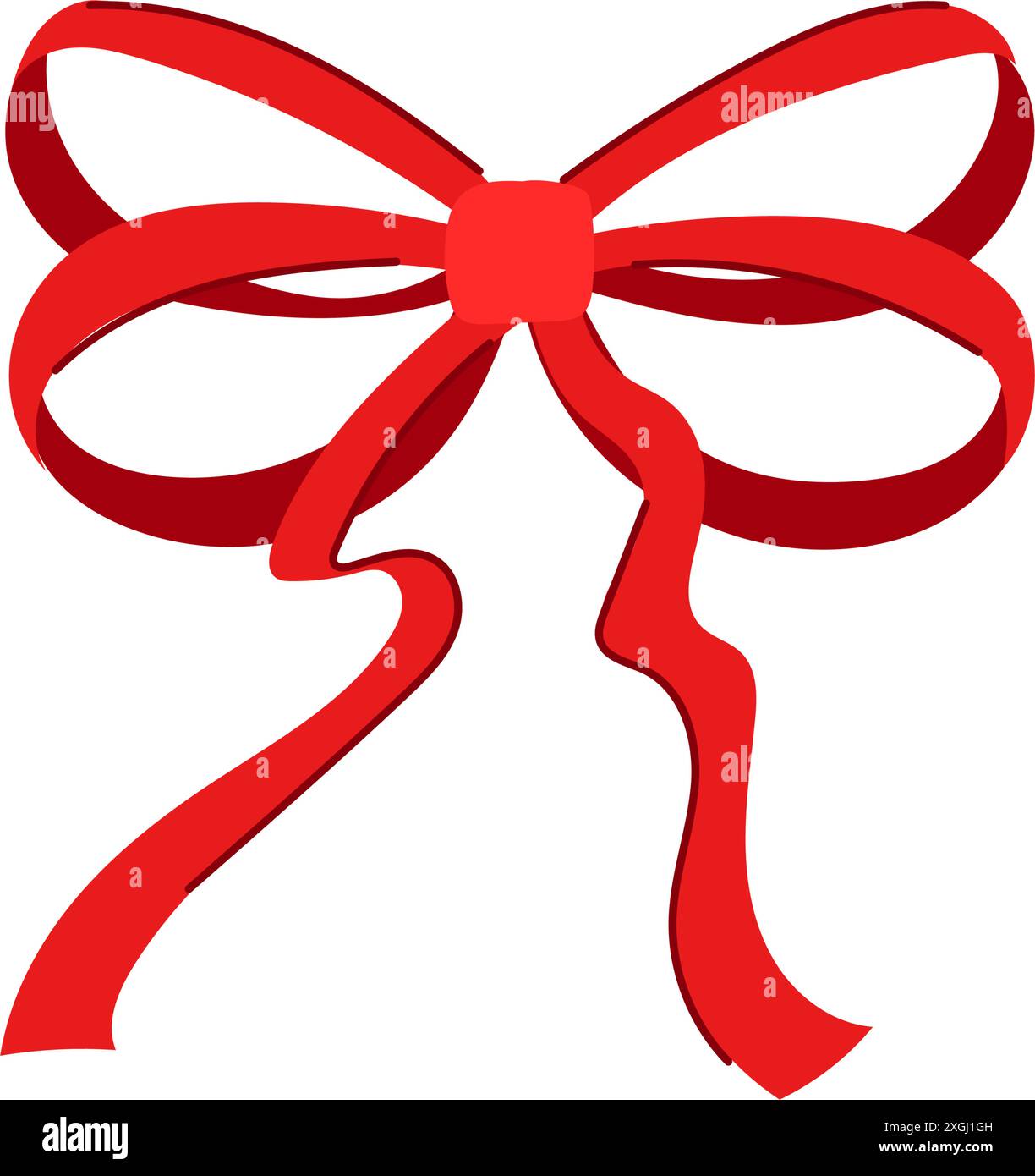 silk red bow ribbon cartoon vector illustration Stock Vector Image ...