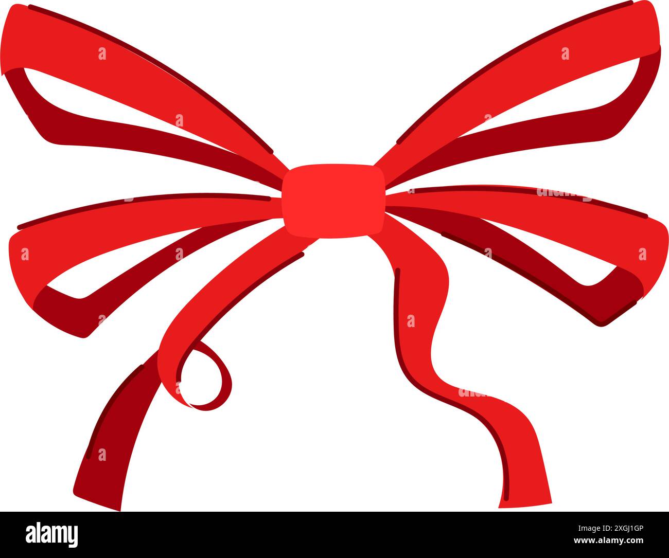 wrap red bow ribbon cartoon vector illustration Stock Vector Image ...