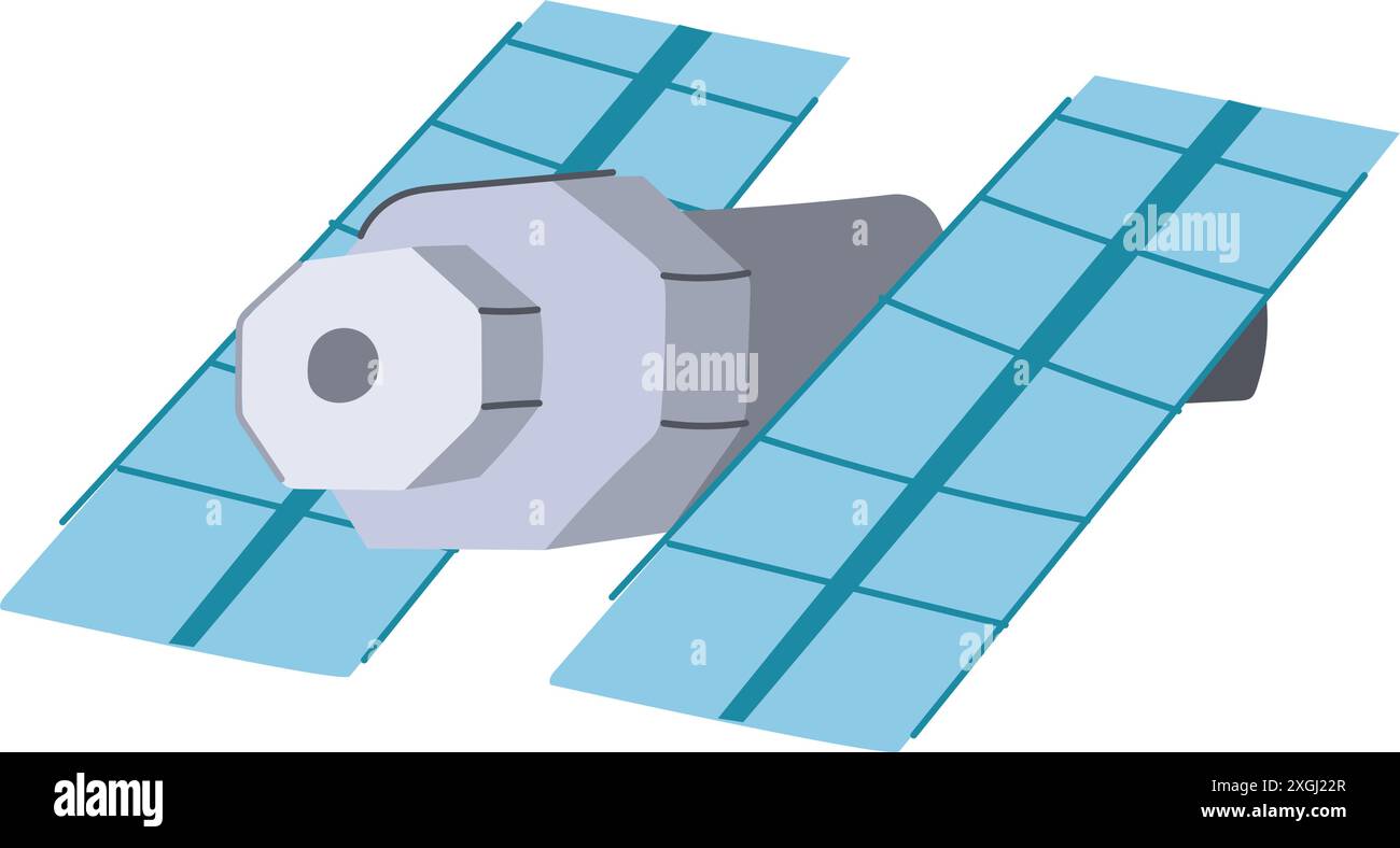 world satellite cartoon vector illustration Stock Vector Image & Art ...