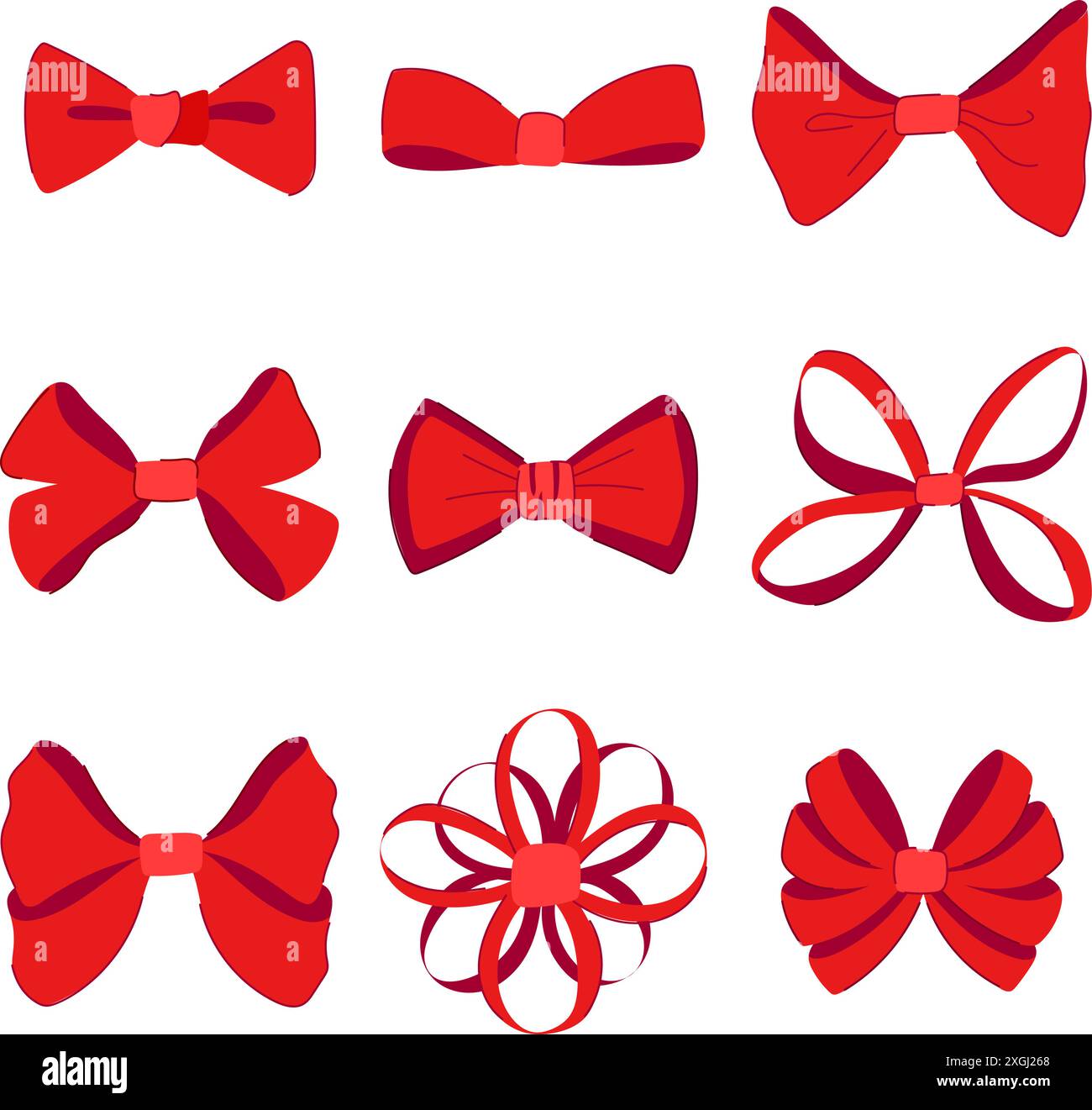 red bow set cartoon vector illustration Stock Vector Image & Art - Alamy
