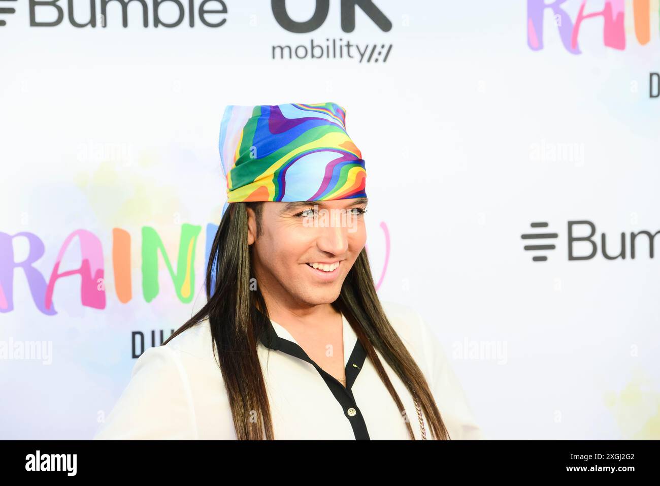 Aless Gibaja posed at the photocall during the Dulceida Rainbow Pride ...