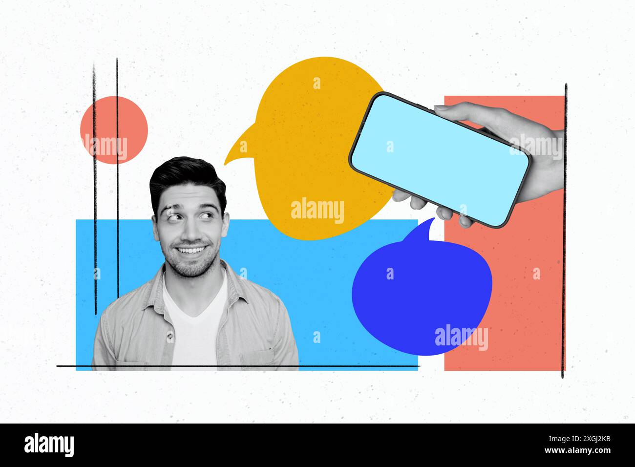 Composite trend artwork sketch image photo collage of monochrome young ...