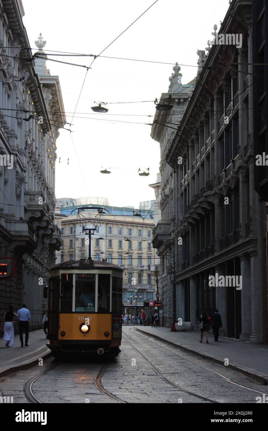 Iconic tram in Milan Italy Stock Photo - Alamy