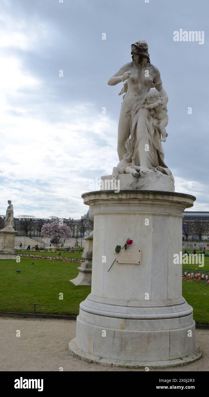 Paris, France - March 20, 2023: Marble statue called Medee by the ...