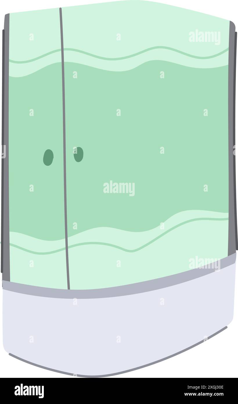 bathroom shower cabin cartoon vector illustration Stock Vector Image ...