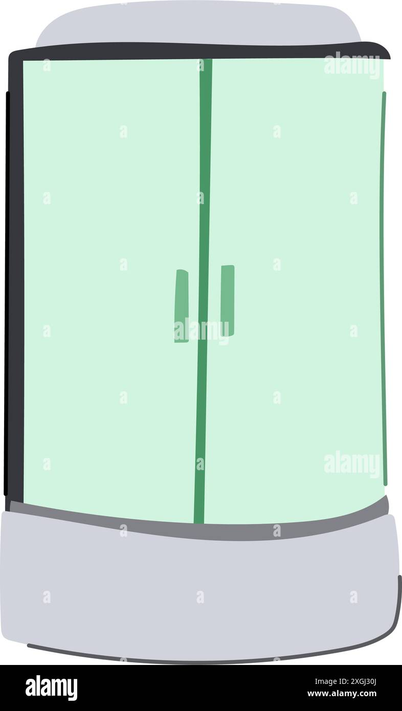 modern shower cabin cartoon vector illustration Stock Vector Image ...
