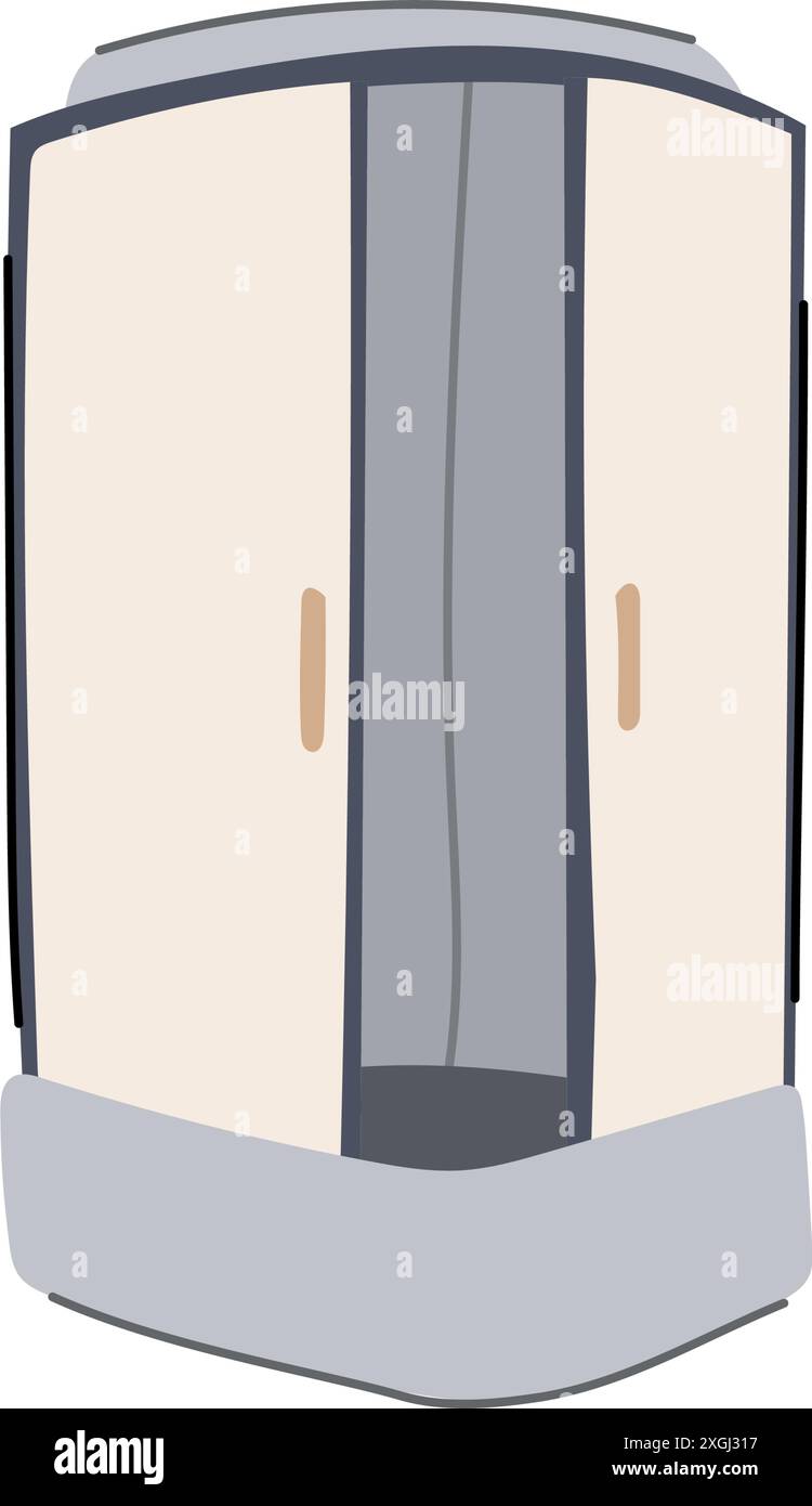 box shower cabin cartoon vector illustration Stock Vector Image & Art ...