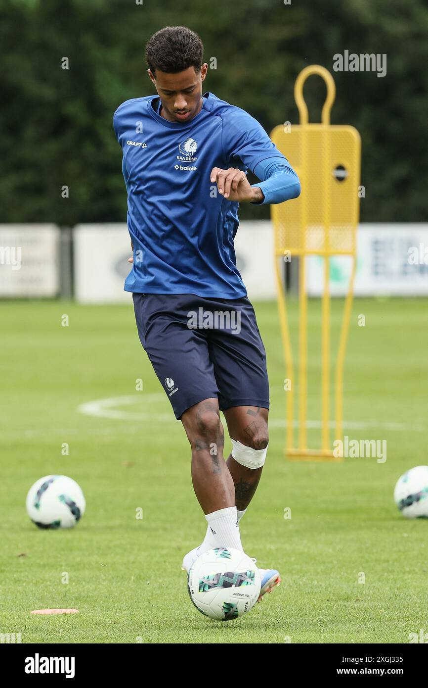 Gent's Noah Fadiga pictured during the summer training camp of Belgian ...