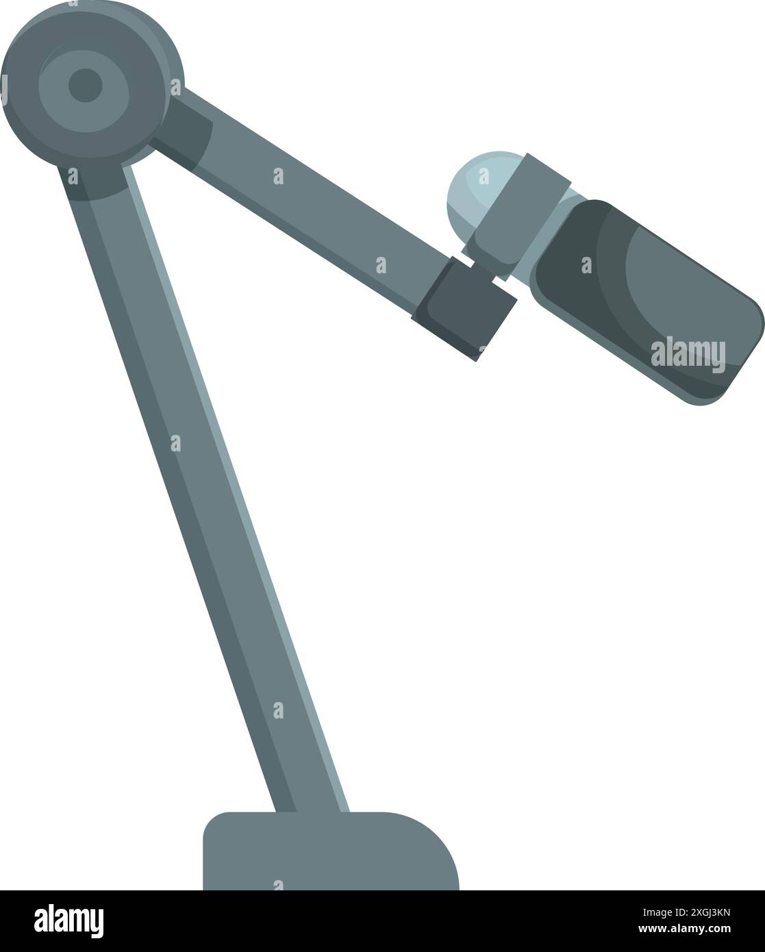 Studio microphone standing on adjustable arm is ready for recording ...