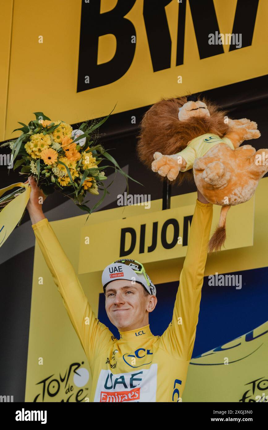 Yellow Jersey Holder Tadej POGACAR - Tour de France 2024 - Stage 6 ...