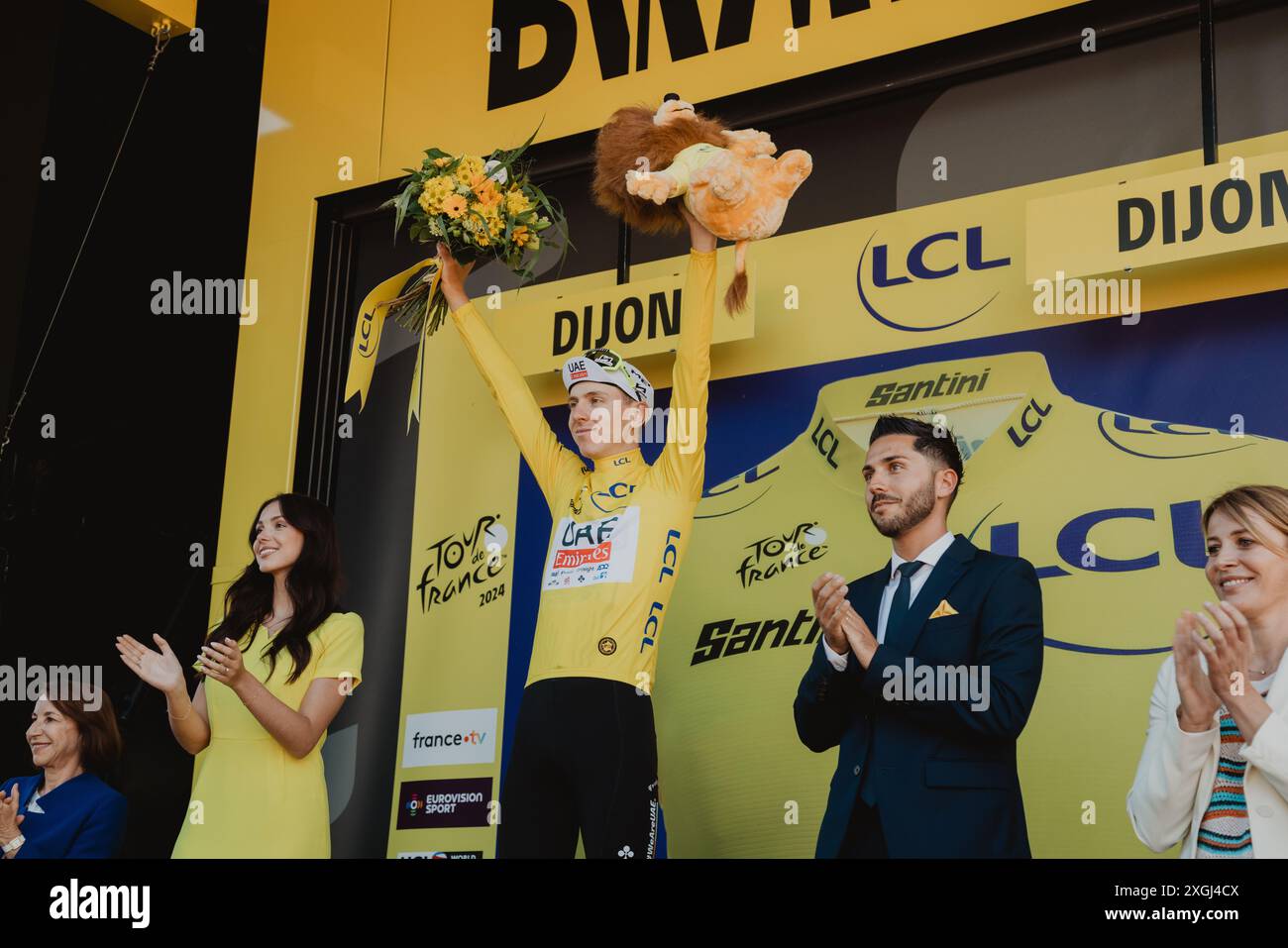 Yellow Jersey Holder Tadej POGACAR - Tour de France 2024 - Stage 6 ...