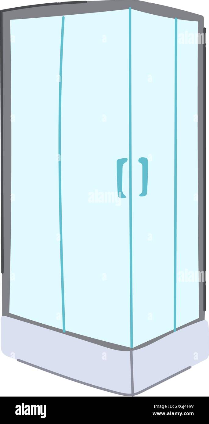 clean shower cabin cartoon vector illustration Stock Vector Image & Art ...