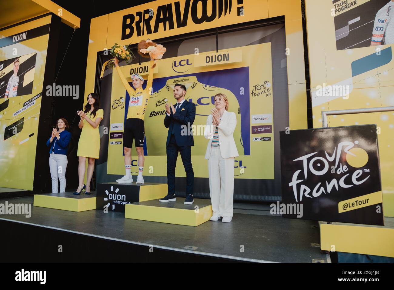 Yellow Jersey Holder Tadej POGACAR - Tour de France 2024 - Stage 6 ...