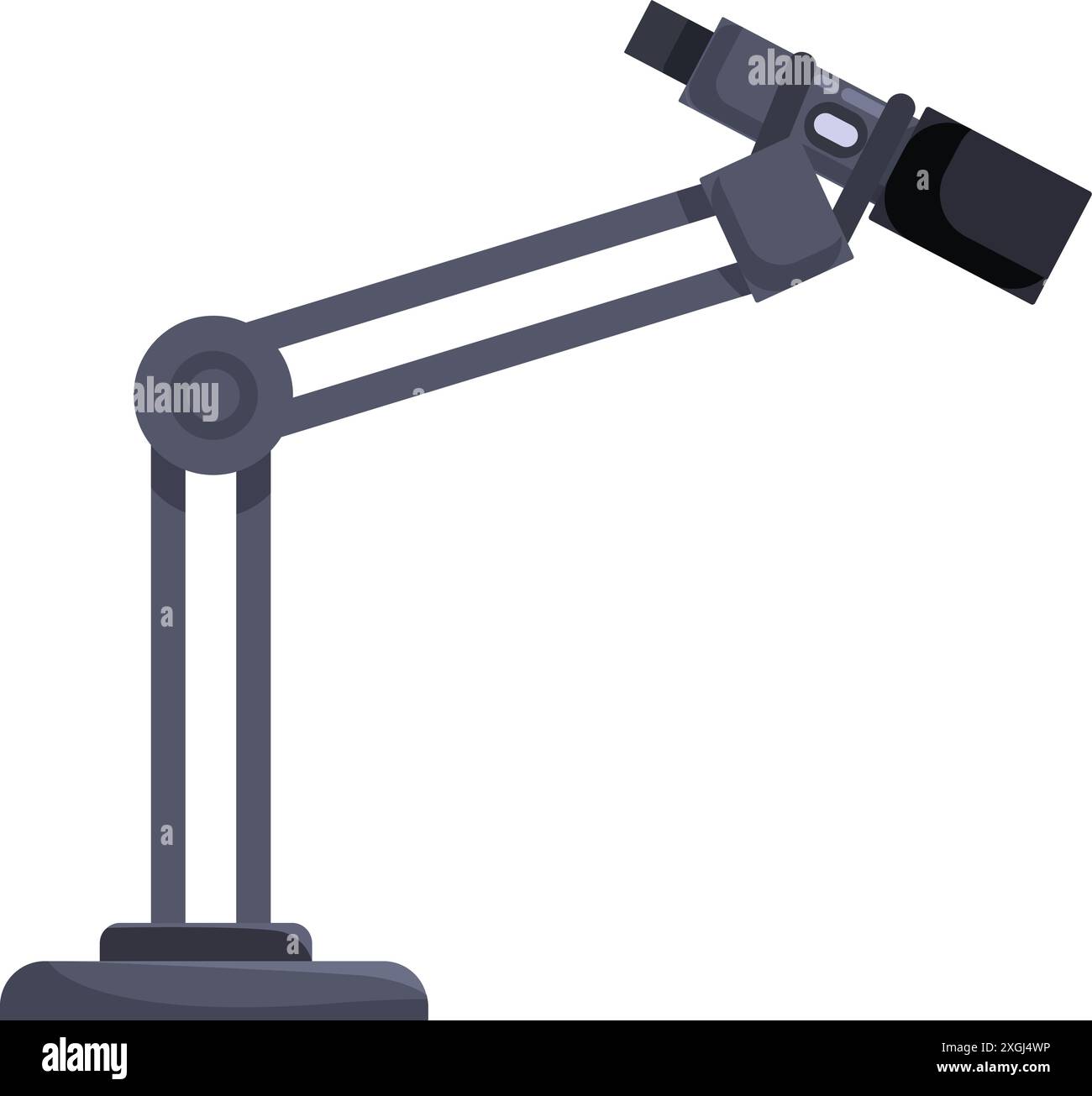 Professional studio microphone is standing on an adjustable arm, ready ...